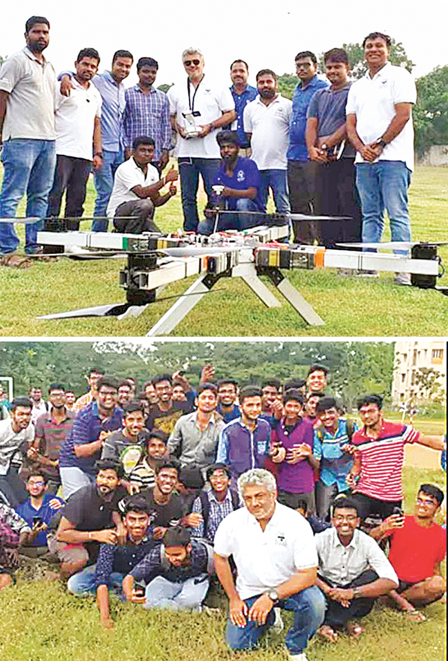 సరిహద్దు నిఘాకు అజిత్‌ డ్రోన్లు | ajith-mentored-team-dhaksha-uses-drones