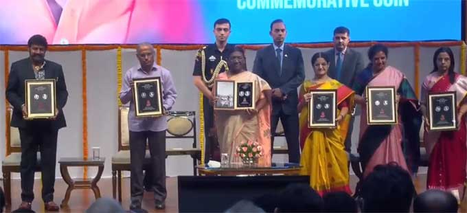 NTR : ఎన్టీఆర్‌ స్మారక నాణెం విడుదల చేసిన రాష్ట్రపతి ద్రౌపదీముర్ము | President of India murmu ...