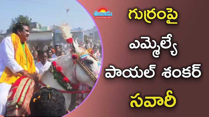 Adilabad: గుర్రంపై ఎమ్మెల్యే పాయల్‌ శంకర్‌ సవారీ.. | adilabad mla payal ...